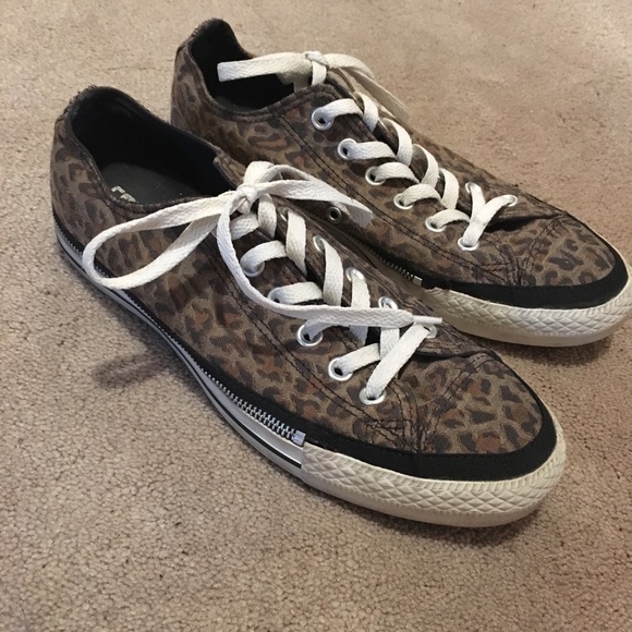 Converse | Shoes | Rare Cheetah Print Converse With Zipper Detail ...